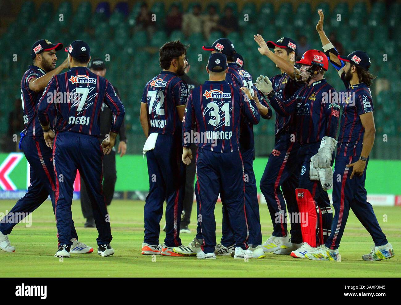 Players are in action during the Pakistan Super League (PSL- X) match ...