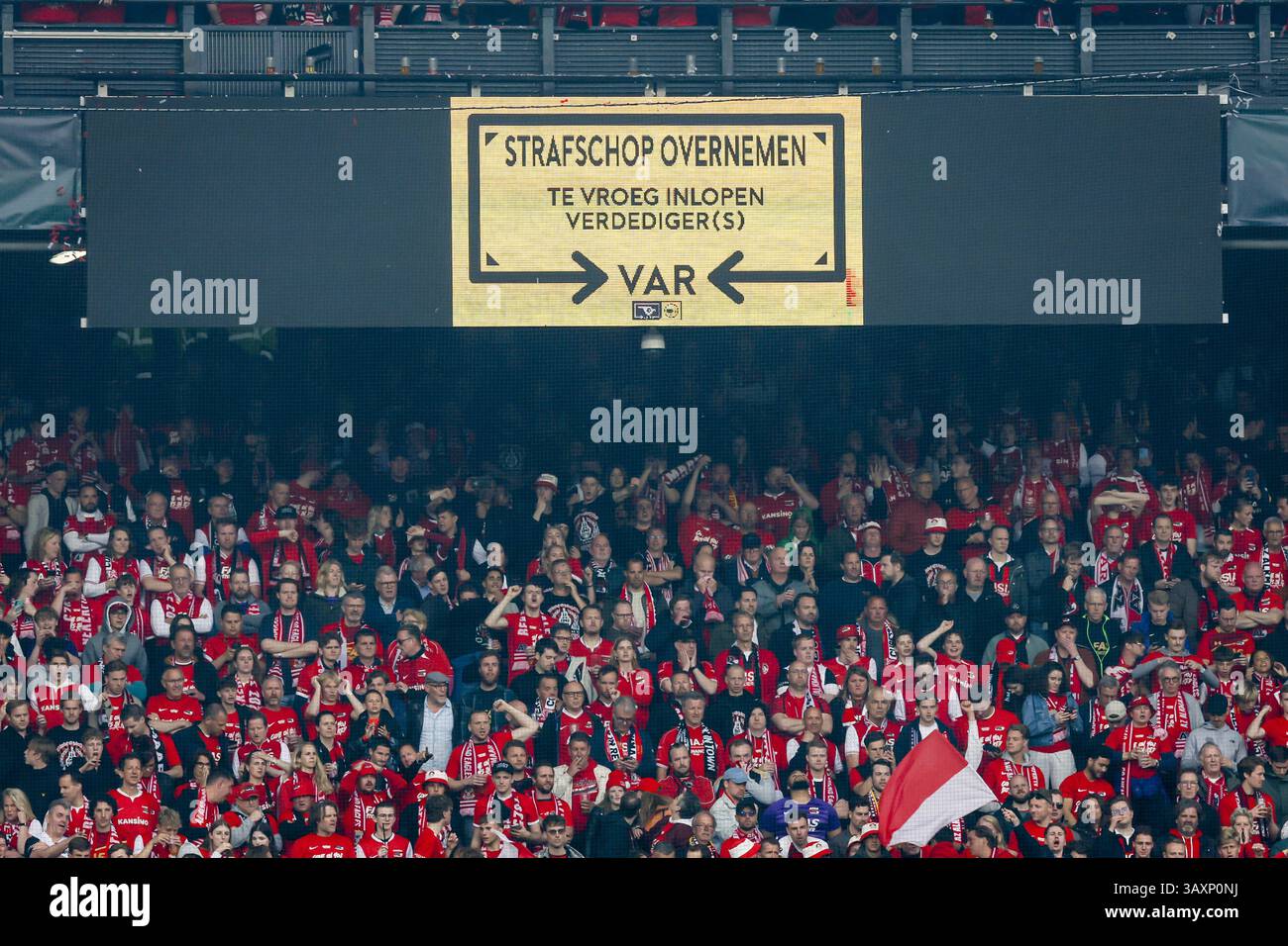 ROTTERDAM - Taking a penalty kick because of a defender running in too ...