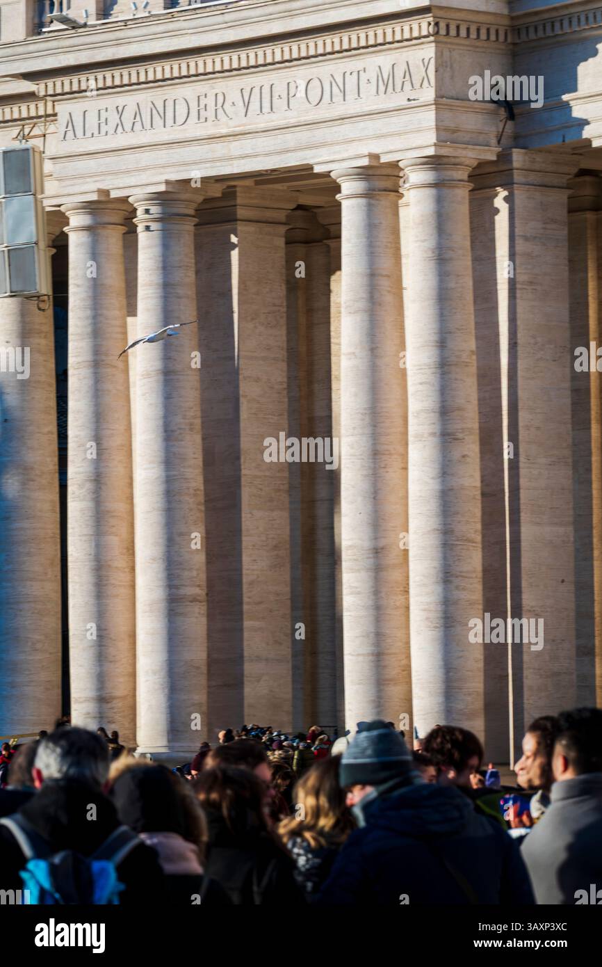 The colonnade of saint Peter Square in the Vatican City in Rome Stock ...