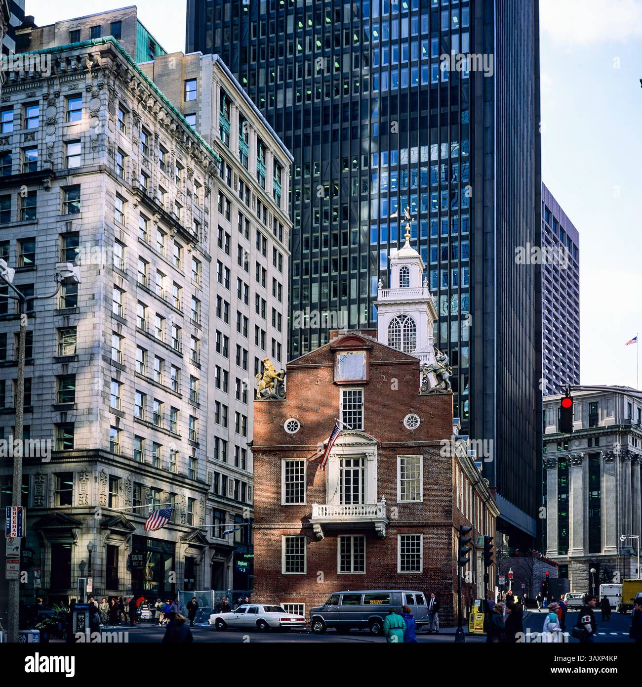 Boston, vintage 1990s, Old State House, museum, built 1713 18th Century ...