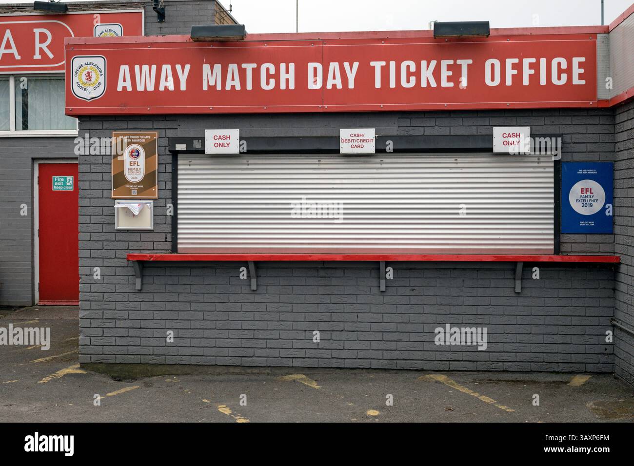 Away Match Ticket Office at Crewe Alexandra Stock Photo - Alamy