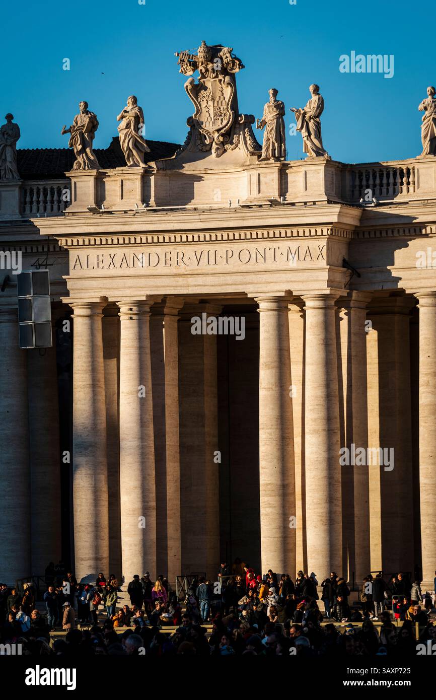 The colonnade of saint Peter Square in the Vatican City in Rome Stock ...