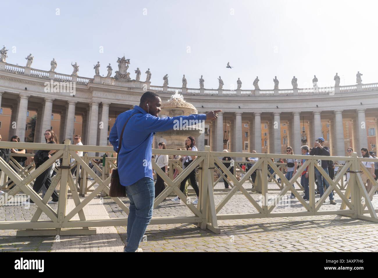 Rome, Italy - April 21st, 2025 - St Peter's Square, people mourning ...