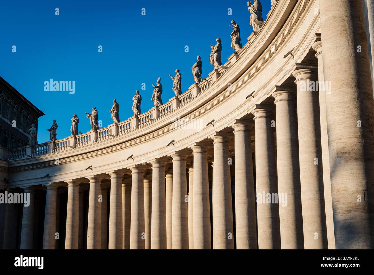 The colonnade of saint Peter Square in the Vatican City in Rome Stock ...