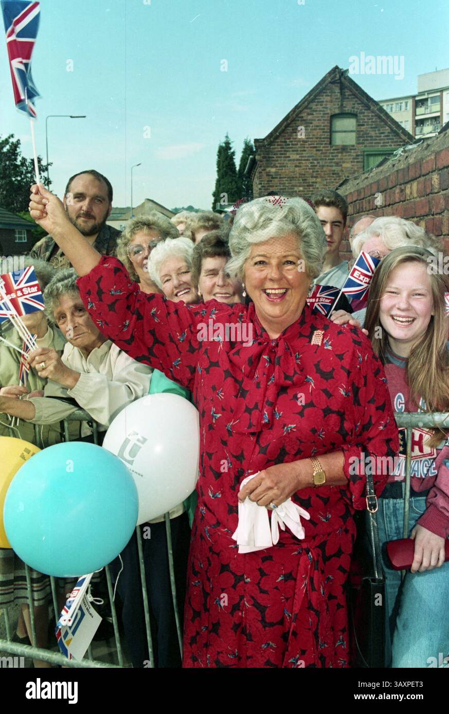 Betty Boothroyd MP when HRH Queen Elizabeth visited Tipton in the West ...