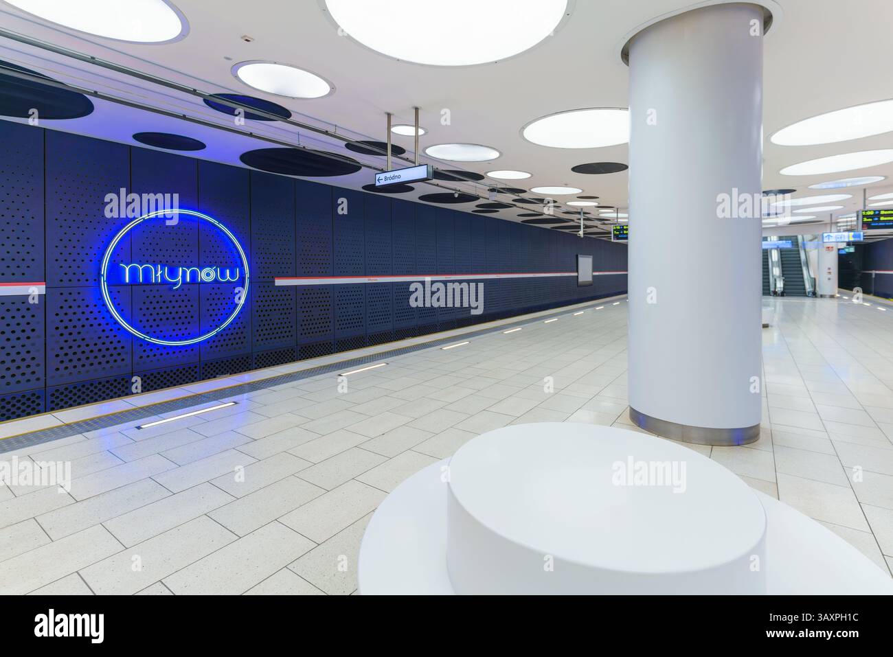 Warsaw, Poland. Mlynow metro station. Clean, reliable public transport ...
