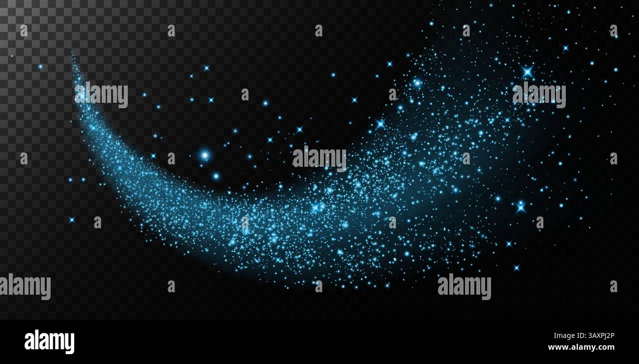 Sparkling Blue Glitter Swirl adorned with Stars and various Cosmic ...