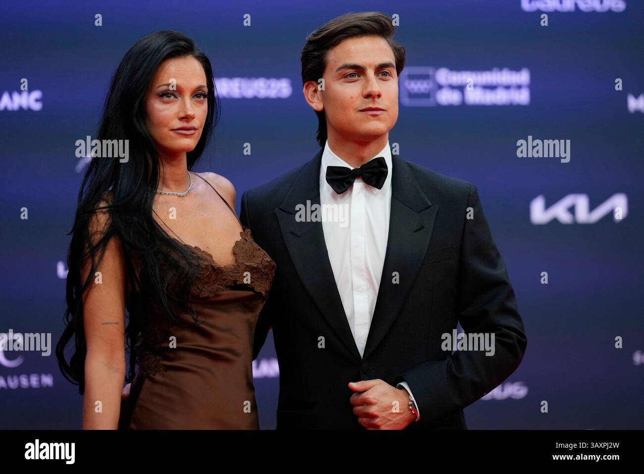 Argentinian soccer player Paulo Dybala poses with his wife Oriana ...