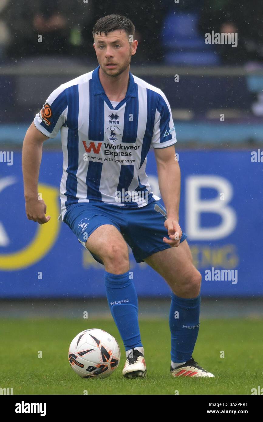 Hartlepool, UK. 21st Apr, 2025. Hartlepool United's Nathan Sheron ...