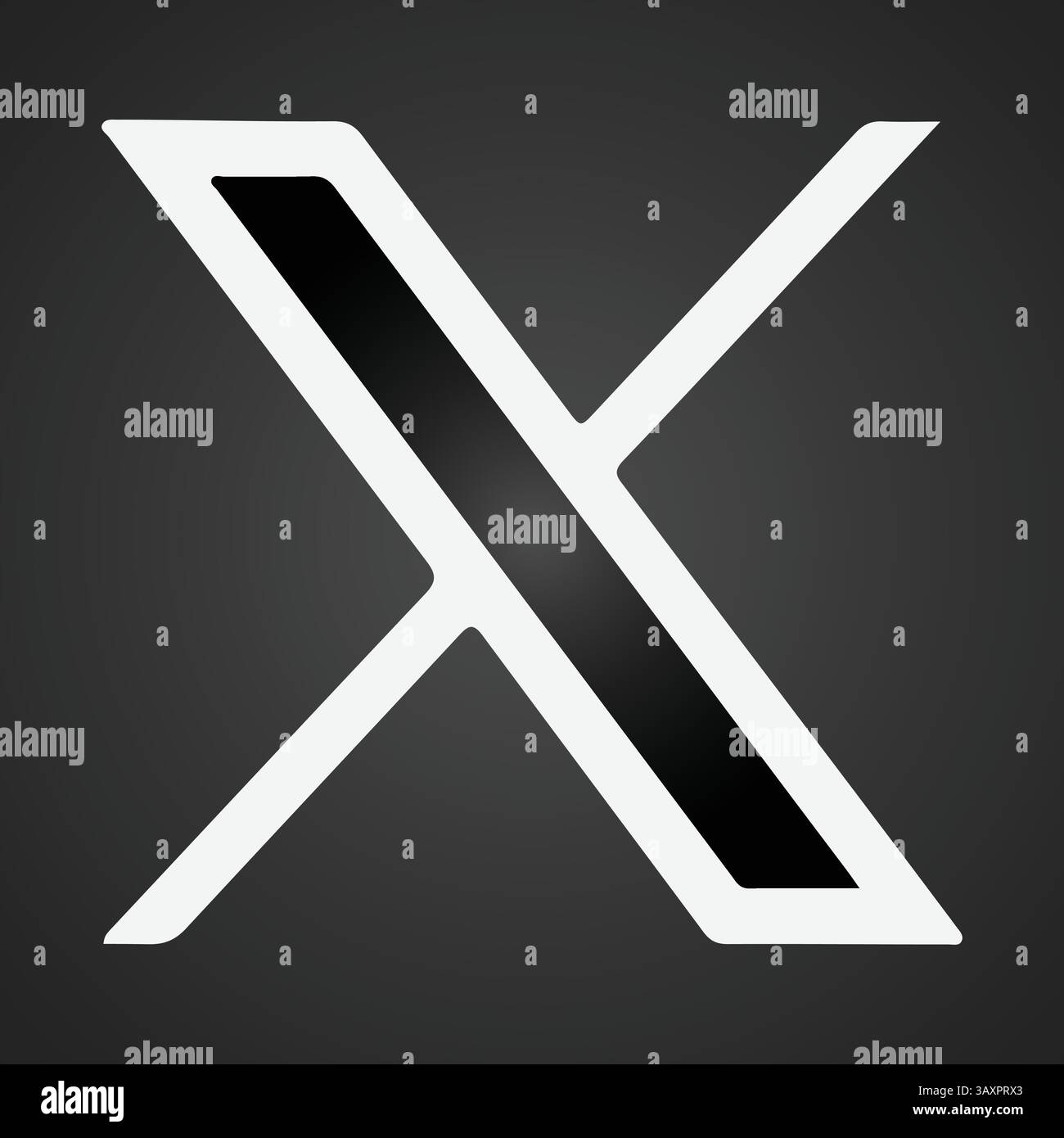 3D rendering of X logo isolated on black background, Twitter changes ...