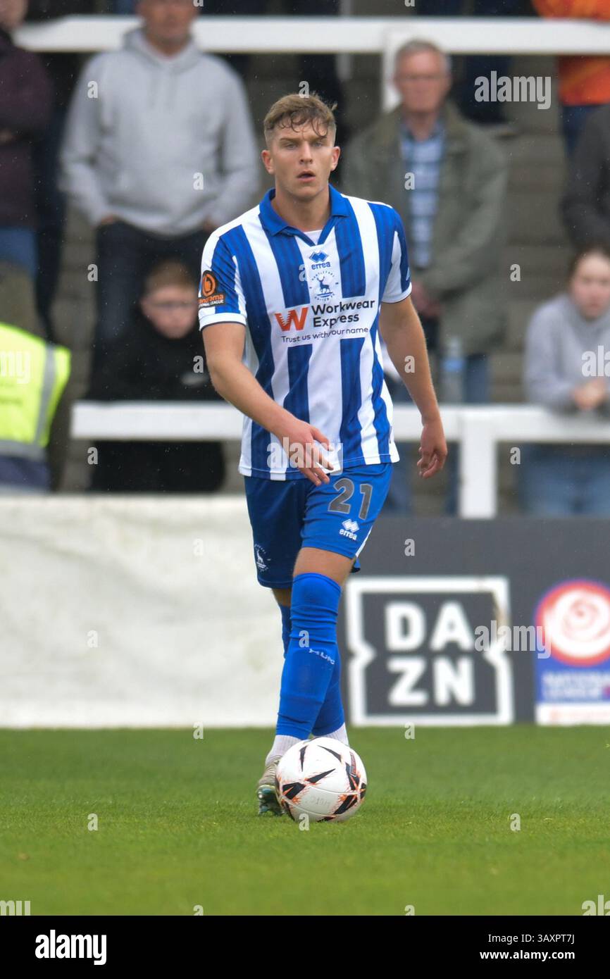 Hartlepool, UK. 21st Apr, 2025. Hartlepool United's Louis Stephenson ...