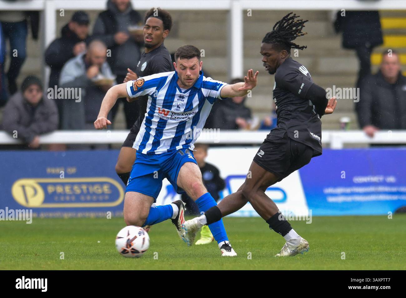 Hartlepool, UK. 21st Apr, 2025. Hartlepool United's Nathan Sheron ...