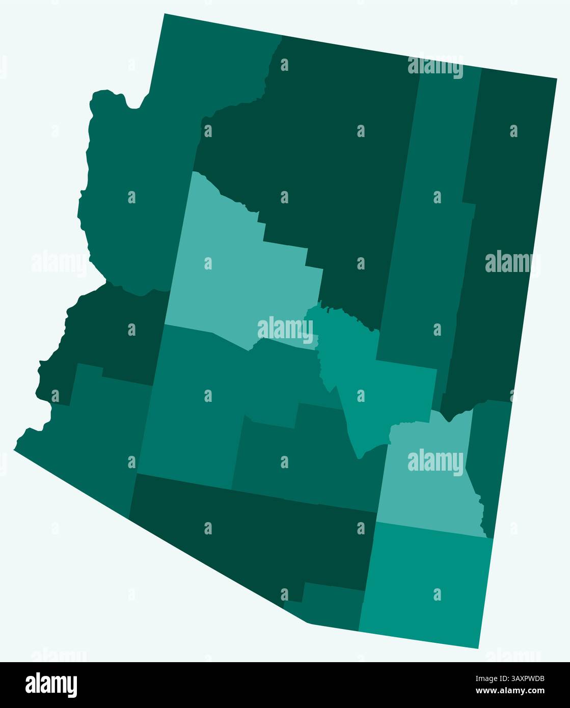 Map of Arizona with counties. Just a simple state border map with ...
