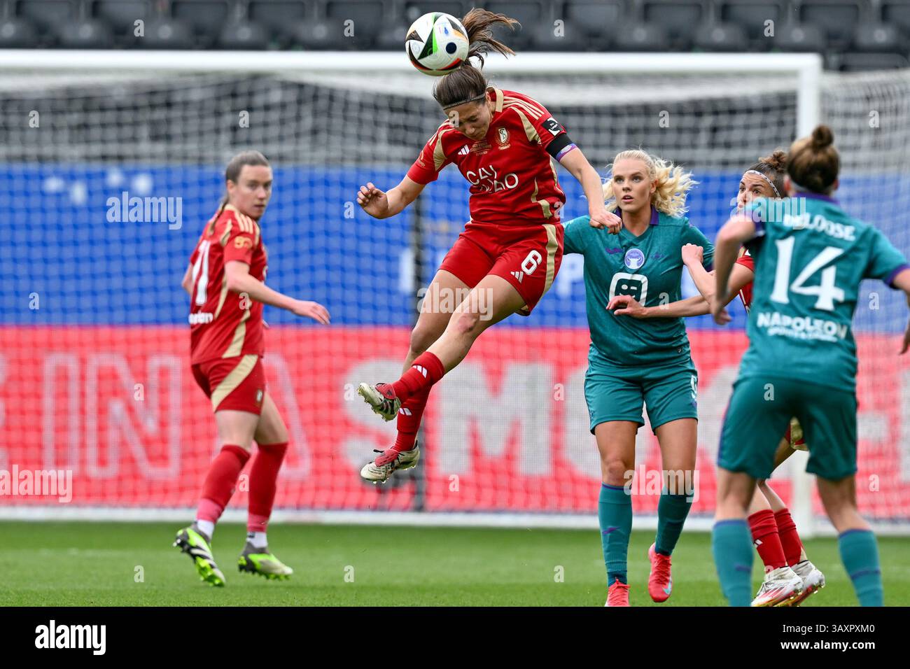 Leuven, Belgium. 21st Apr, 2025. Laura Miller (6) of Standard pictured ...