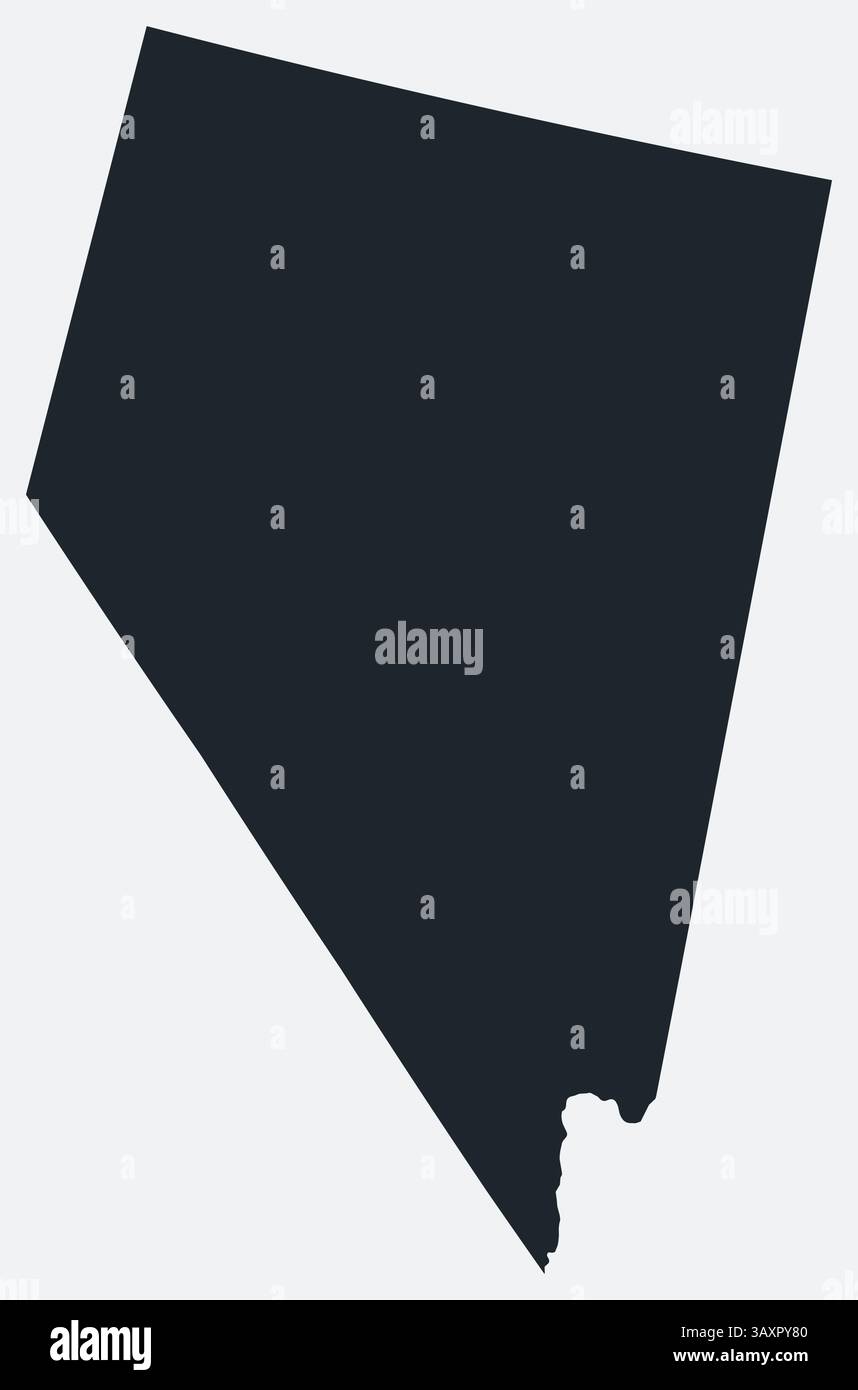 Nevada map. Just a simple border map. Shape of the state. Flat blank ...