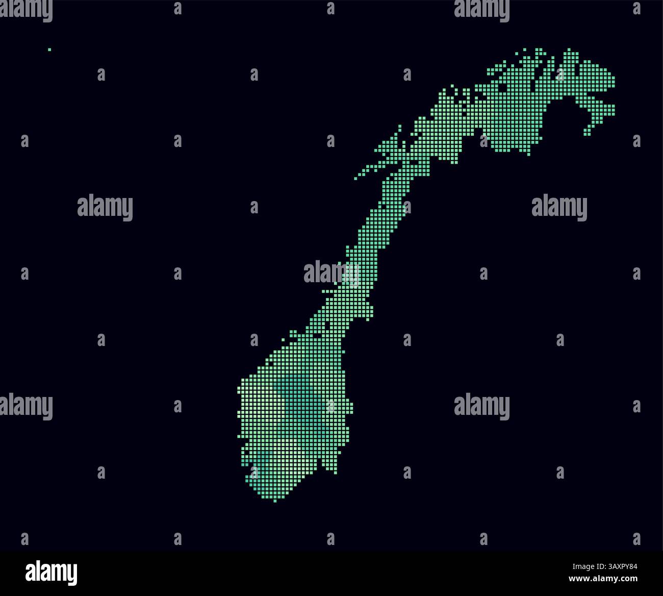 Norway dotted map. Digital style map of the country on dark background ...