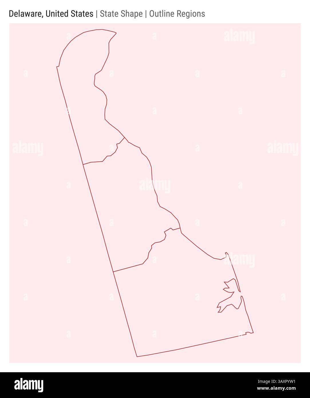 Delaware, United States. Simple vector map. State shape. Outline ...