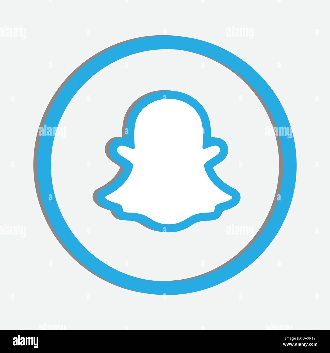 Snapchat icons. Social media logo. Line art and flat style isolated ...