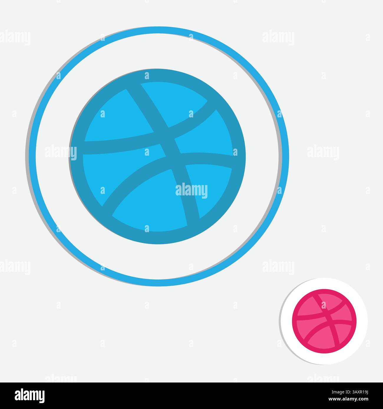 Dribbble Official icon and in Unique Blue Color icon Vector art Stock ...