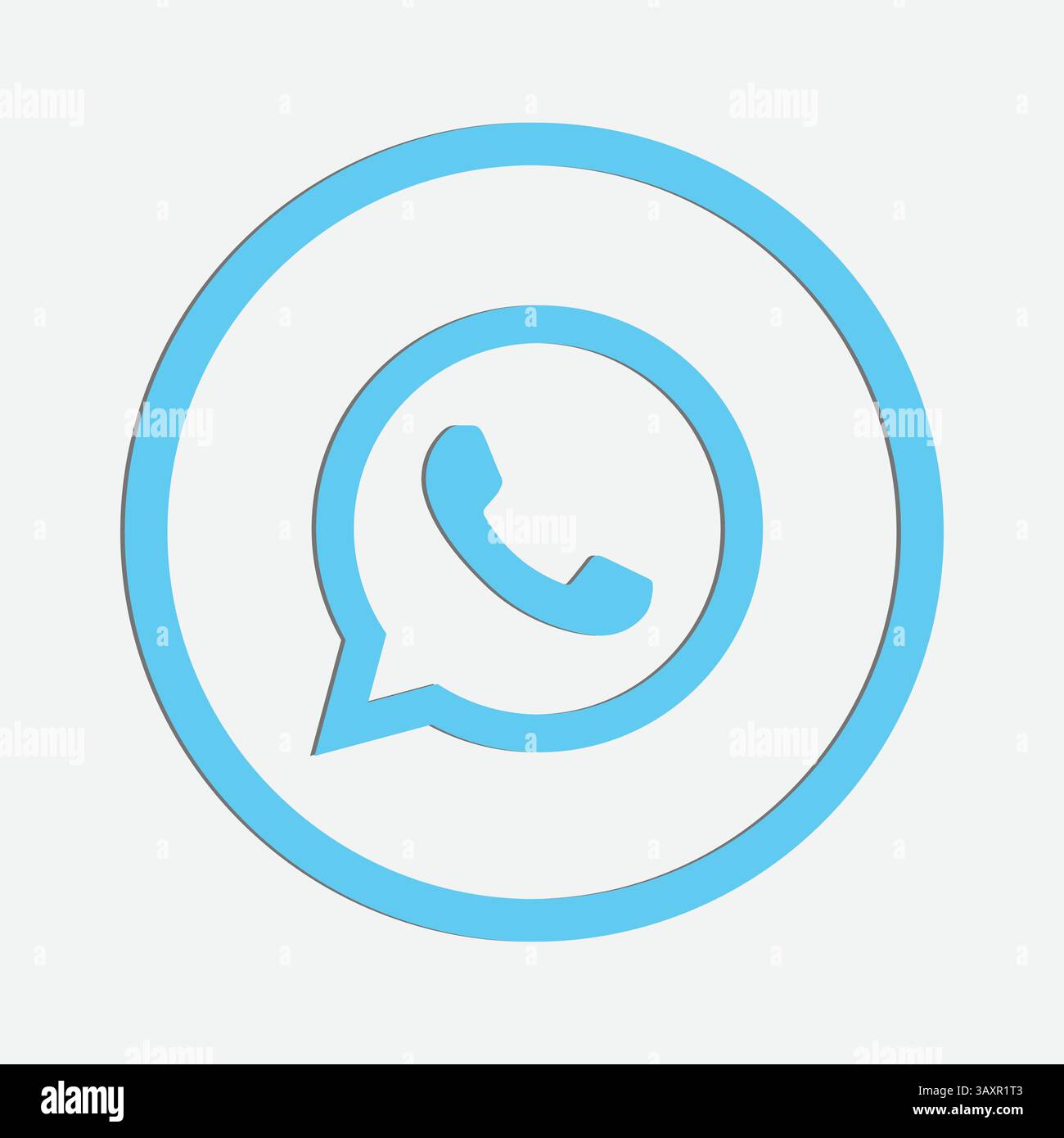 Blue icon WhatsApp, popular social media button icon, instant messenger ...