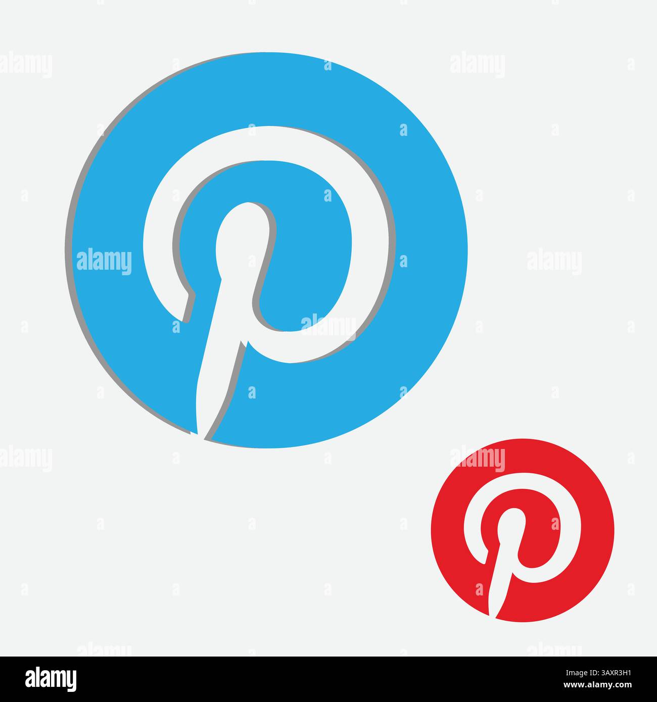 Pinterest Official icon and in Unique Blue Color icon Vector art Stock ...