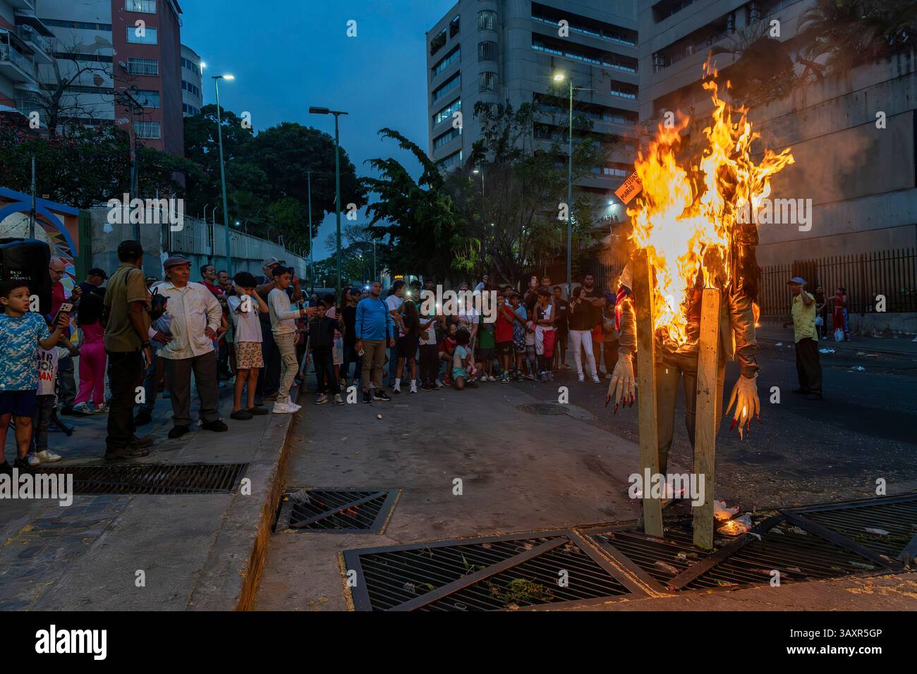 Traditional burning of Judas, on Easter Sunday, during Holy Week in the ...