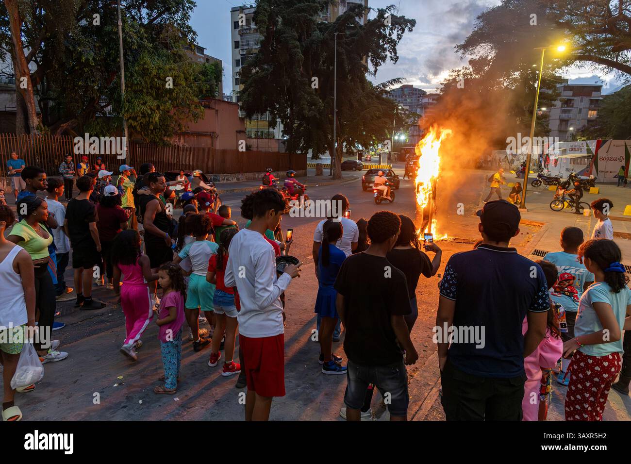 Traditional burning of Judas, on Easter Sunday, during Holy Week in the ...