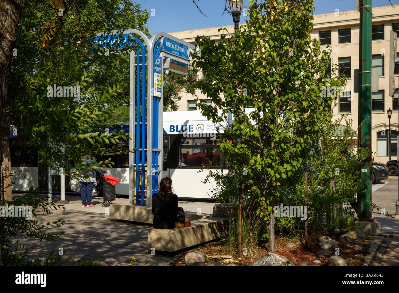 The Union Station bus stop in Winnipeg, Manitoba, Canada Stock Photo ...