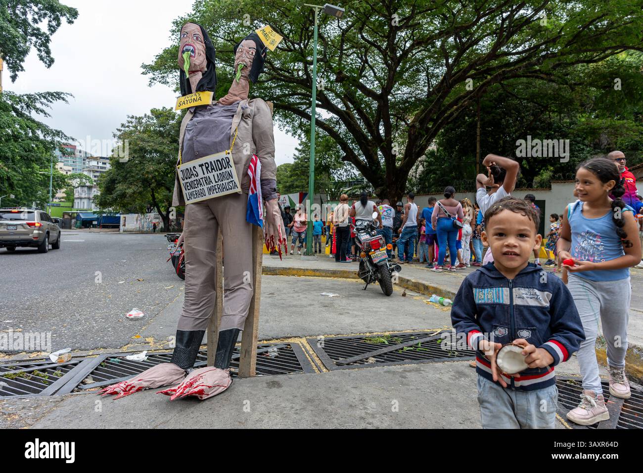 Traditional burning of Judas, on Easter Sunday, during Holy Week in the ...