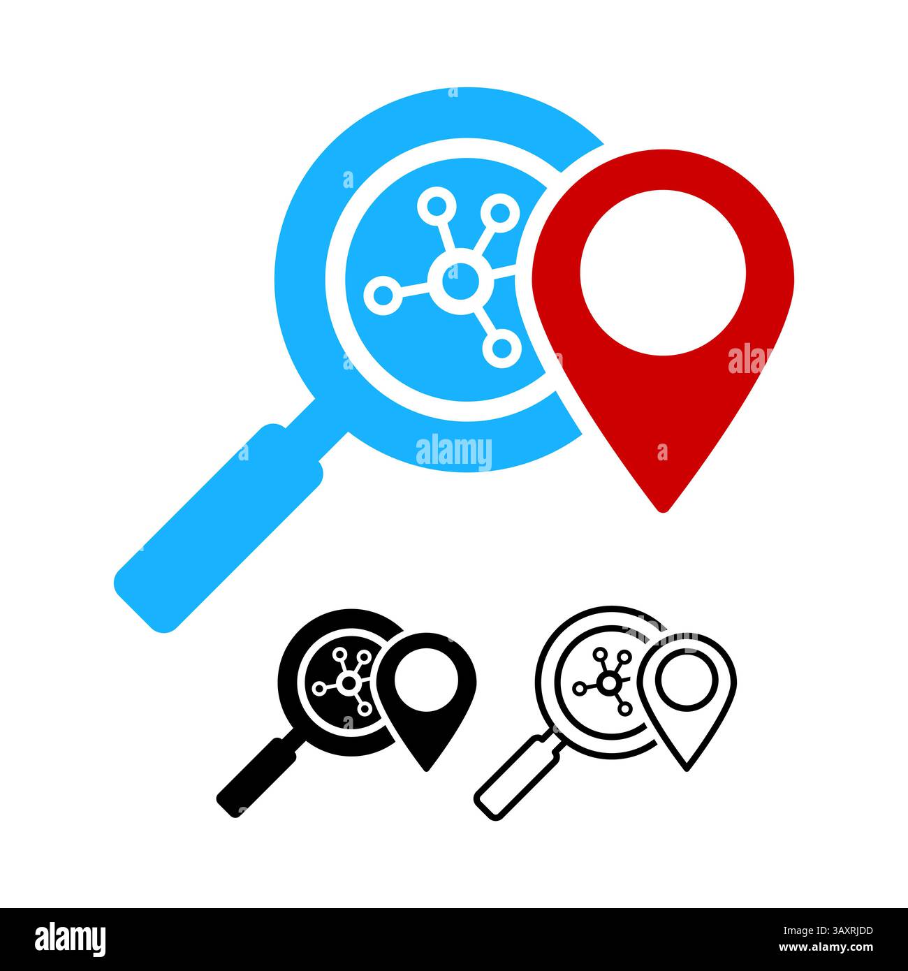 Microbial biomarker vector icon. DNA graphics with a location icon. For ...