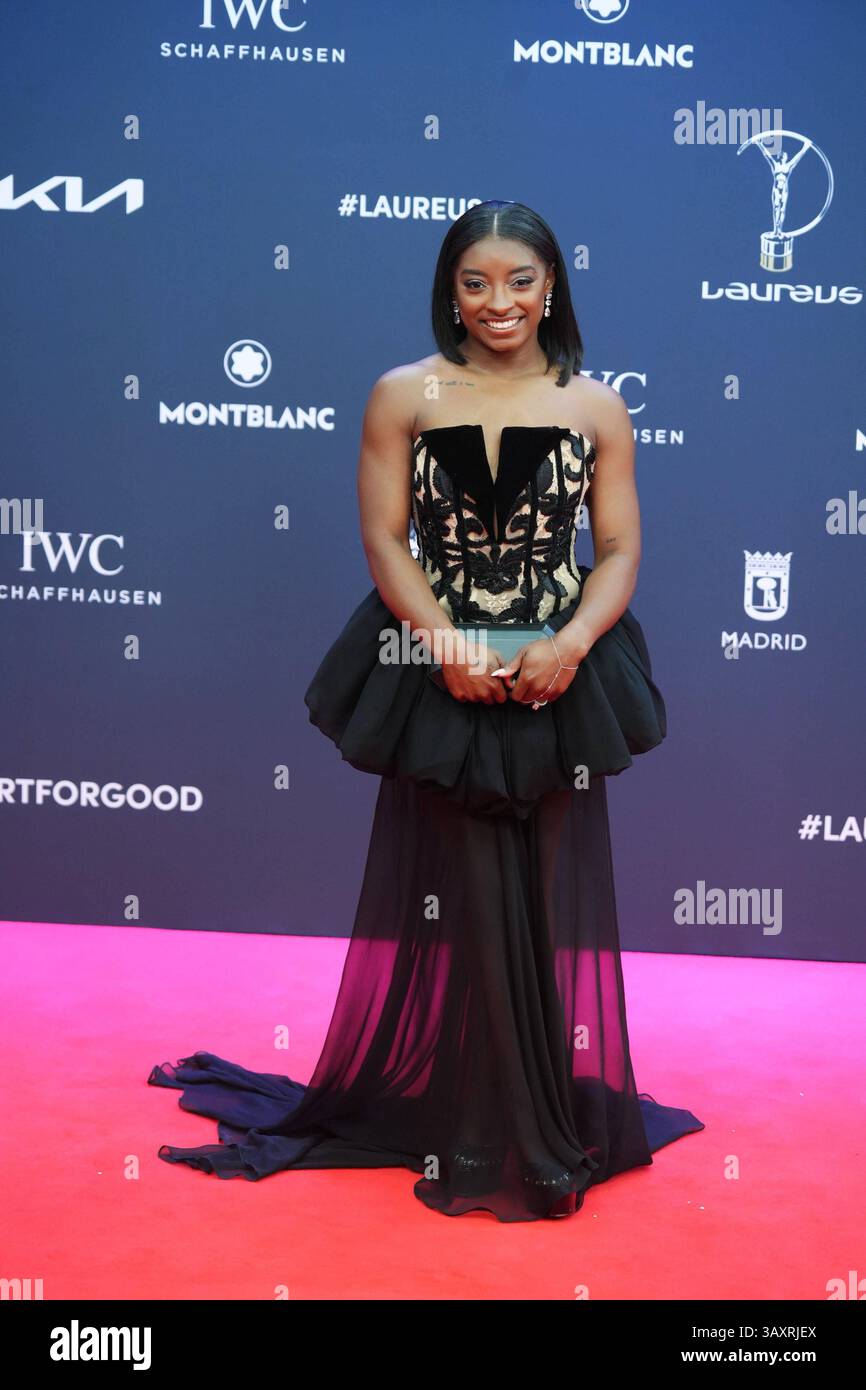 Madrid, Spain. 21st Apr, 2025. Simone Biles at photocall for Laureus ...