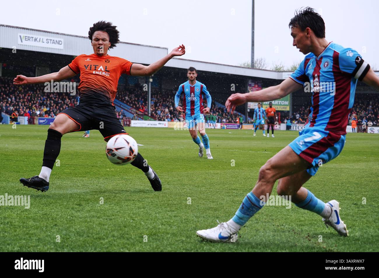 Scunthorpe , United Kingdom . 21 April, 2025. Pictured left to right ...
