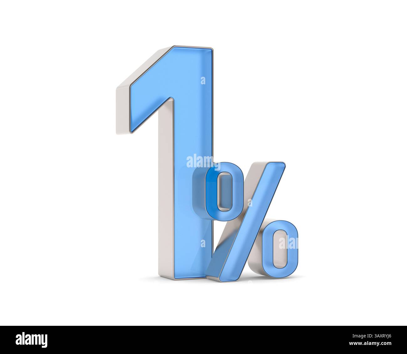 One percent on white background. Isolated 3D illustration Stock Photo ...