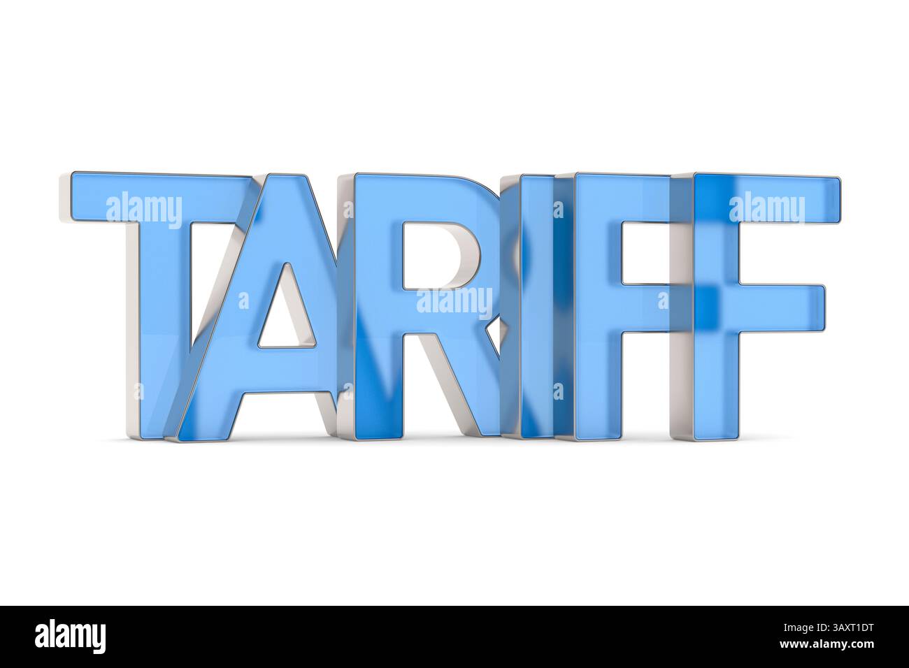 Tariff on white background. Isolated 3D illustration Stock Photo - Alamy