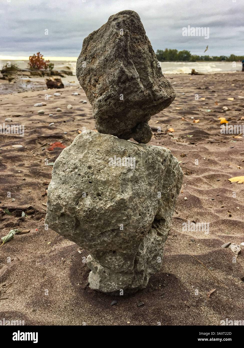 Stacked Balanced Rocks on a Beach Stock Photo - Alamy