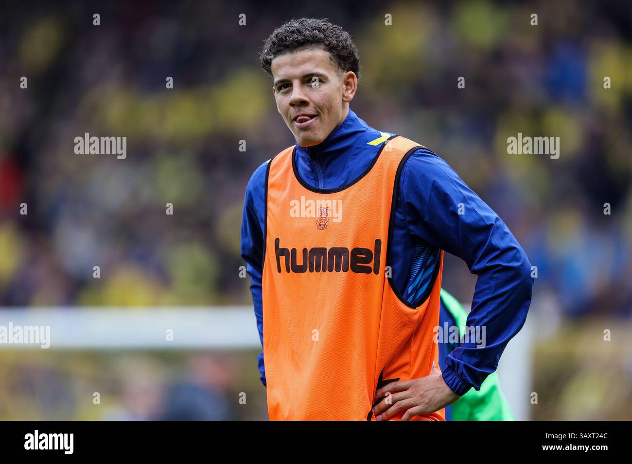 Broendby, Denmark. 21st Apr, 2025. Clement Bischoff of Broendby IF is ...