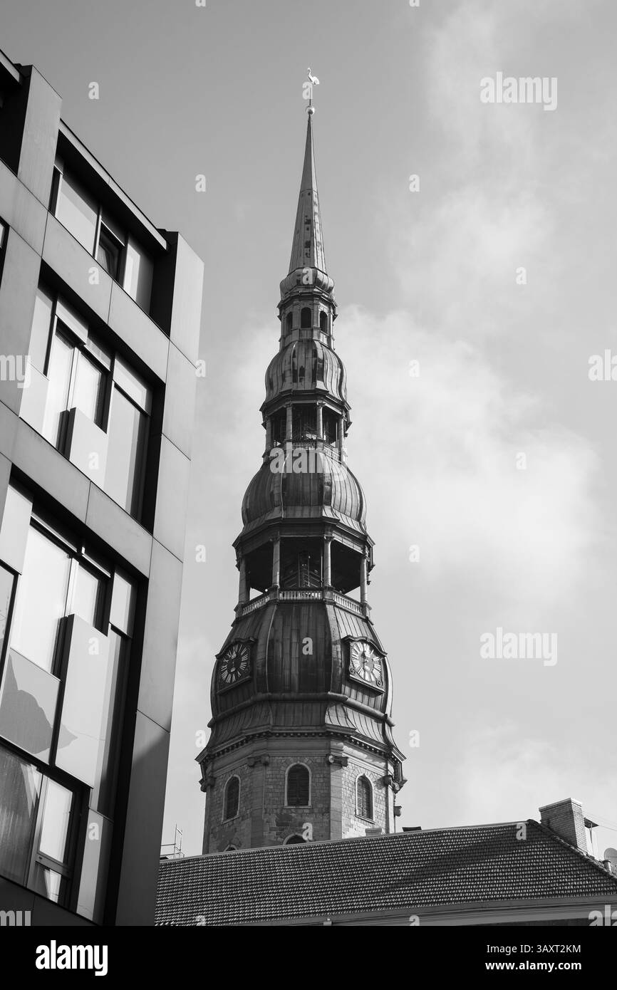 Riga latvia façade house Black and White Stock Photos & Images - Alamy