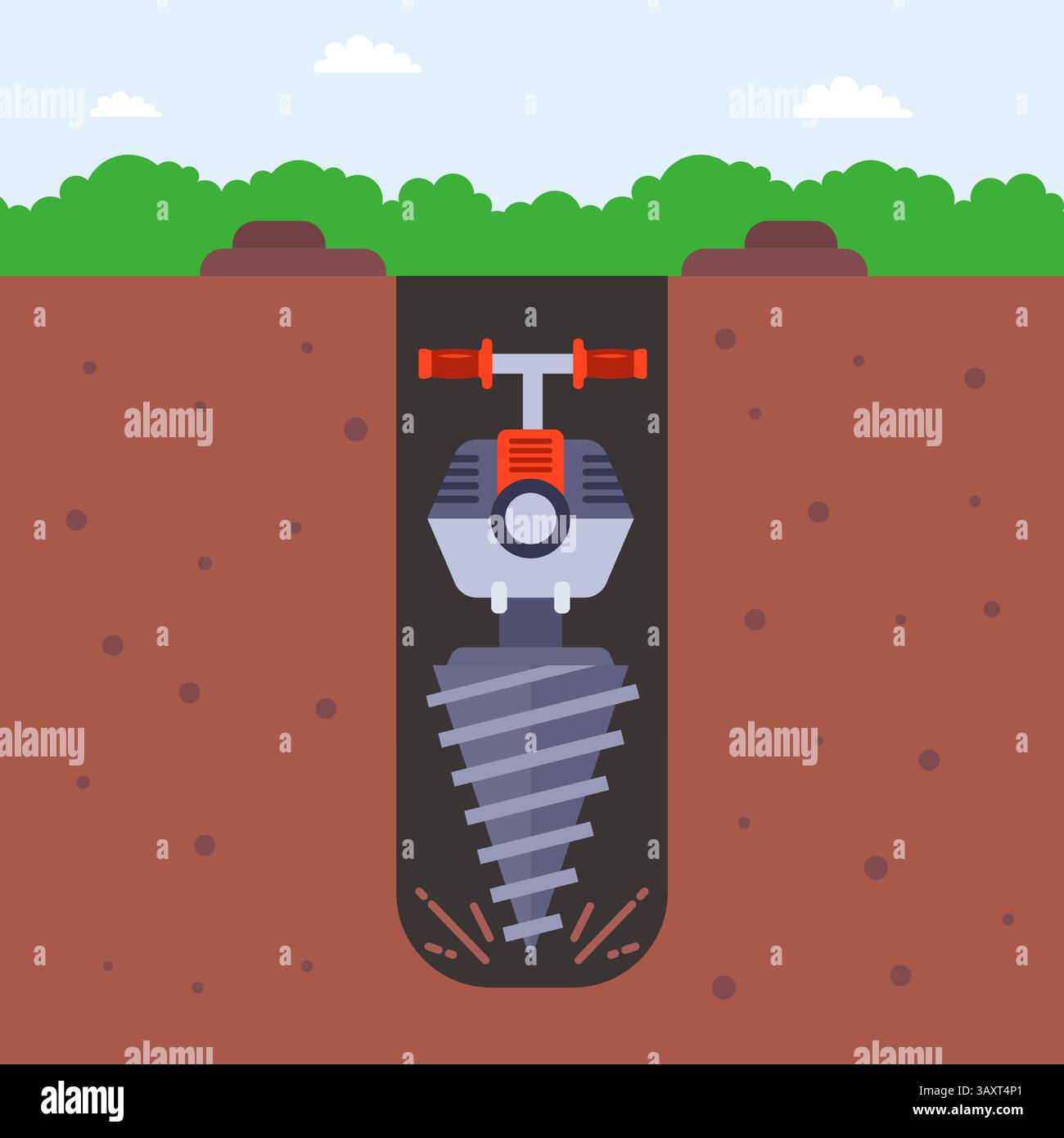 Auger drill bit line Stock Vector Images - Alamy