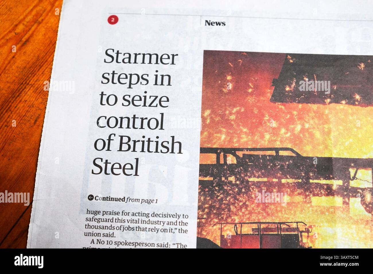 'Starmer steps in to seize control of British steel' Guardian newspaper ...
