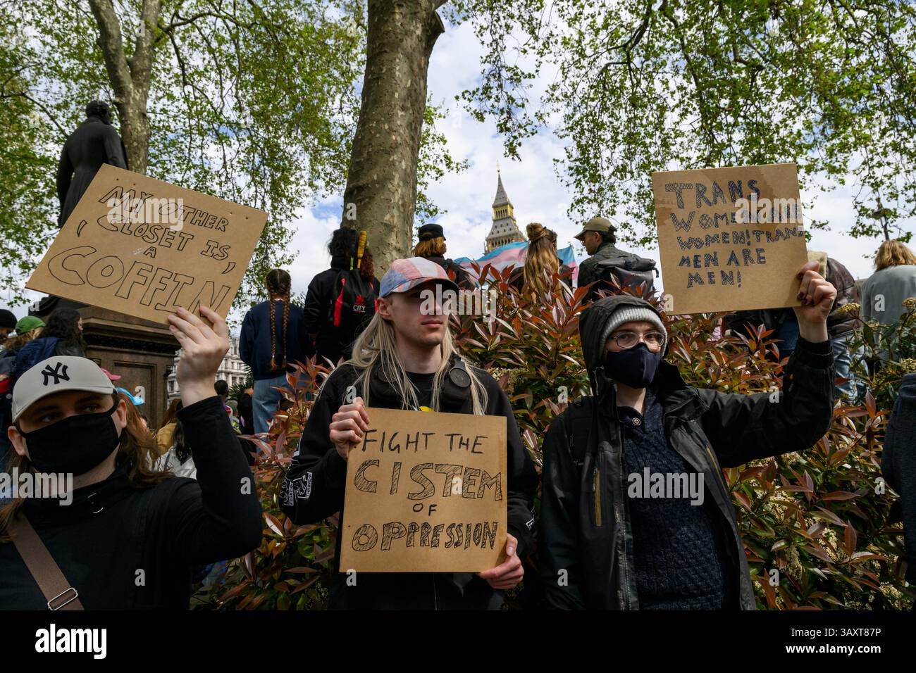 Trans rights protesters gathered in Parliament Square to demonstrate ...