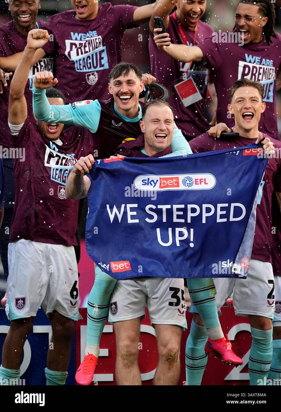Burnley's Connor Roberts (front left) and Ashley Barnes (front right ...