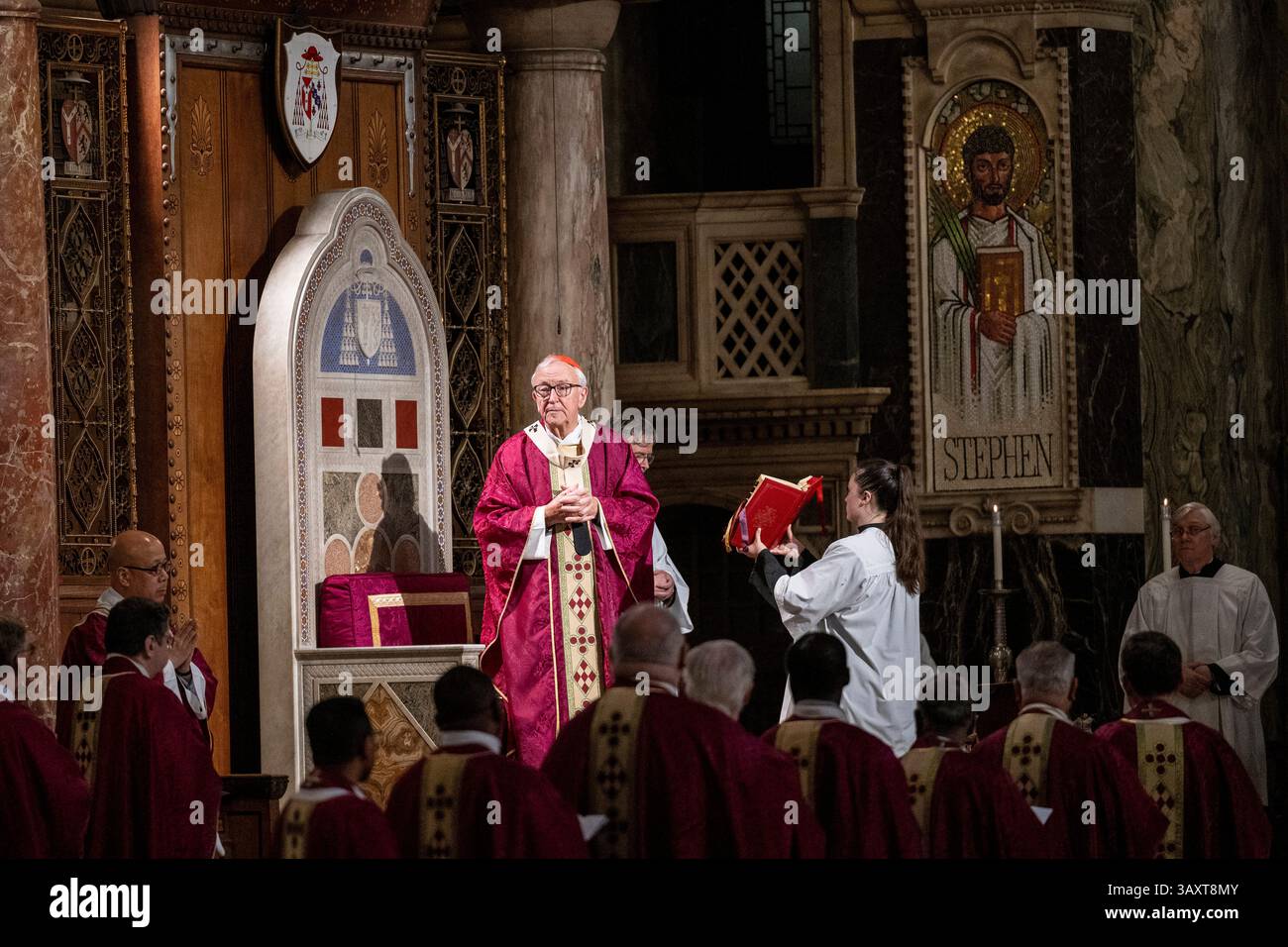 London, UK. 21 April 2025. People attend a Requiem Mass celebrated by ...
