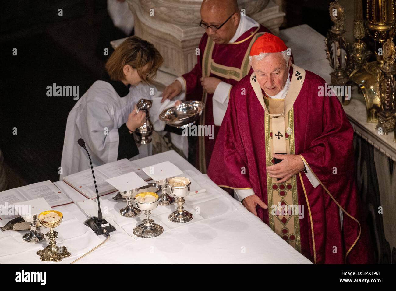 London, UK. 21 April 2025. People attend a Requiem Mass celebrated by ...
