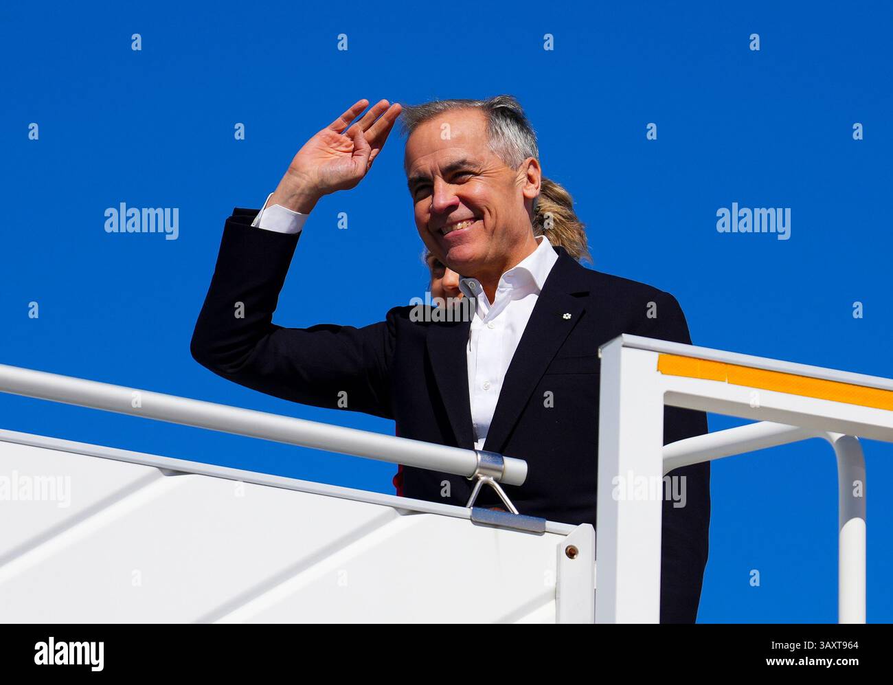 Goffs, Canada. 21st Apr, 2025. Liberal Leader Mark Carney departs the ...