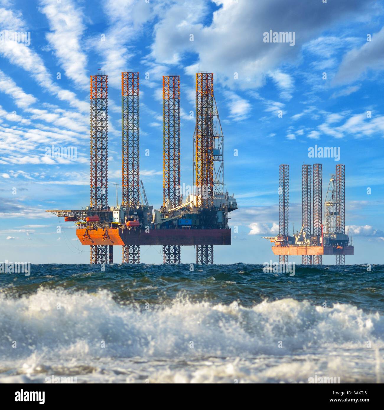 Ukrainian gas drilling rigs produce gas off the Black Sea coast in ...