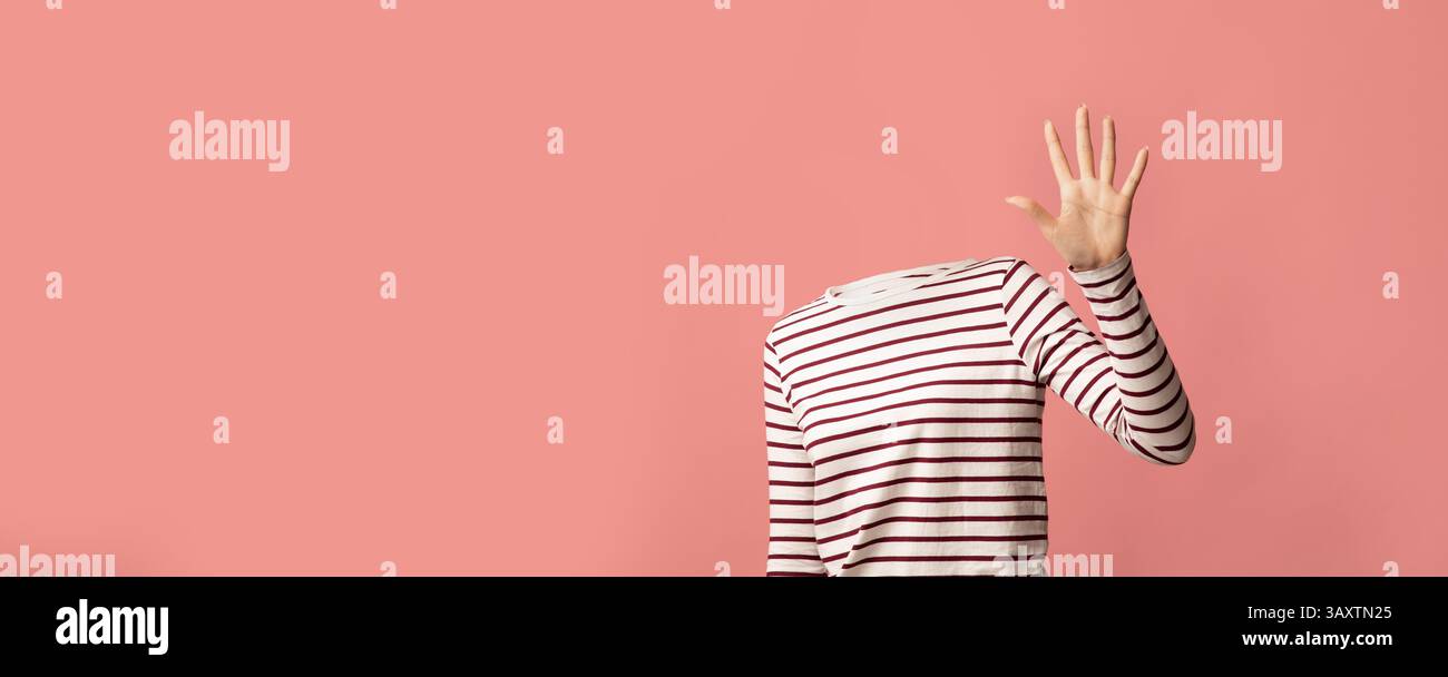 Creative lifestyle collage featuring headless people against a solid ...