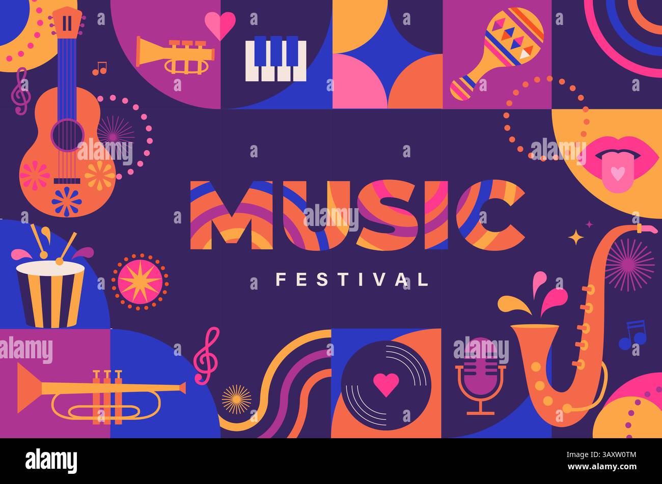 Summer festival live music Stock Vector Images - Alamy