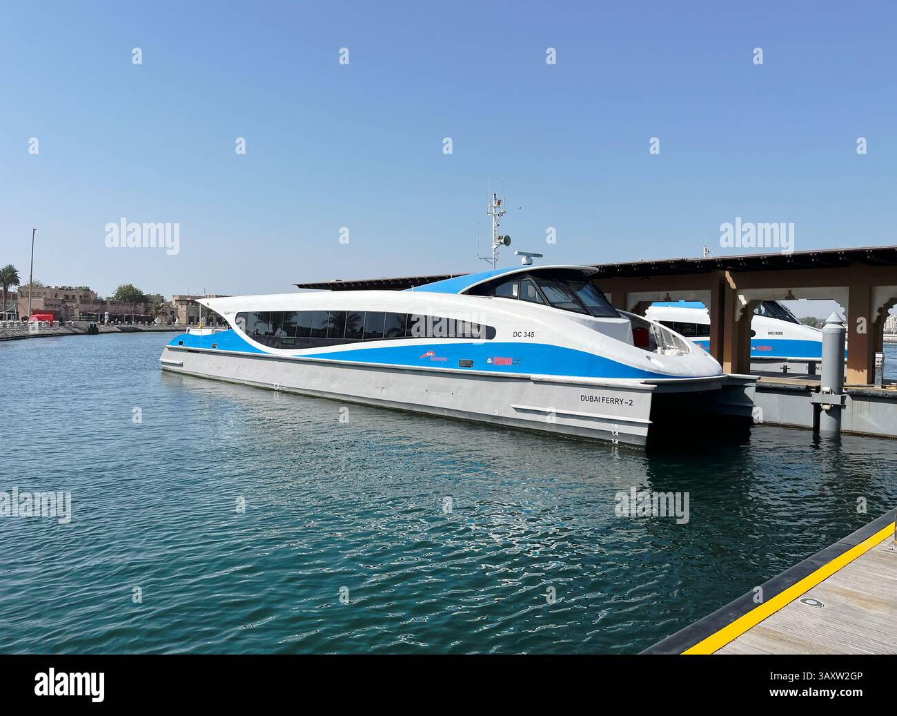 Modern Passenger Ferry at Waterfront Terminal. Dubai, UAE, April 13 ...