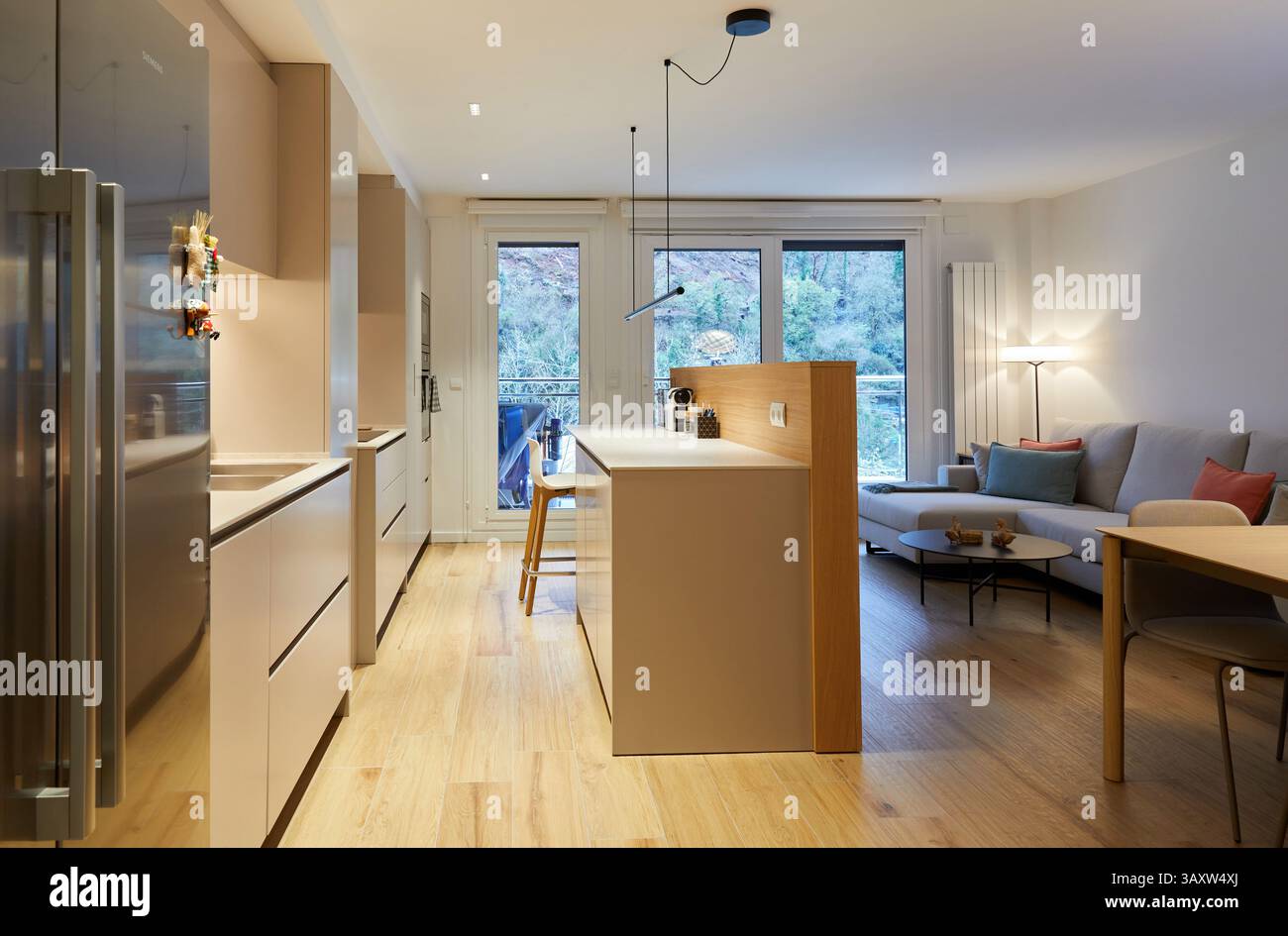 Kitchen, living and dining room, interior design, Home, Basque Country ...