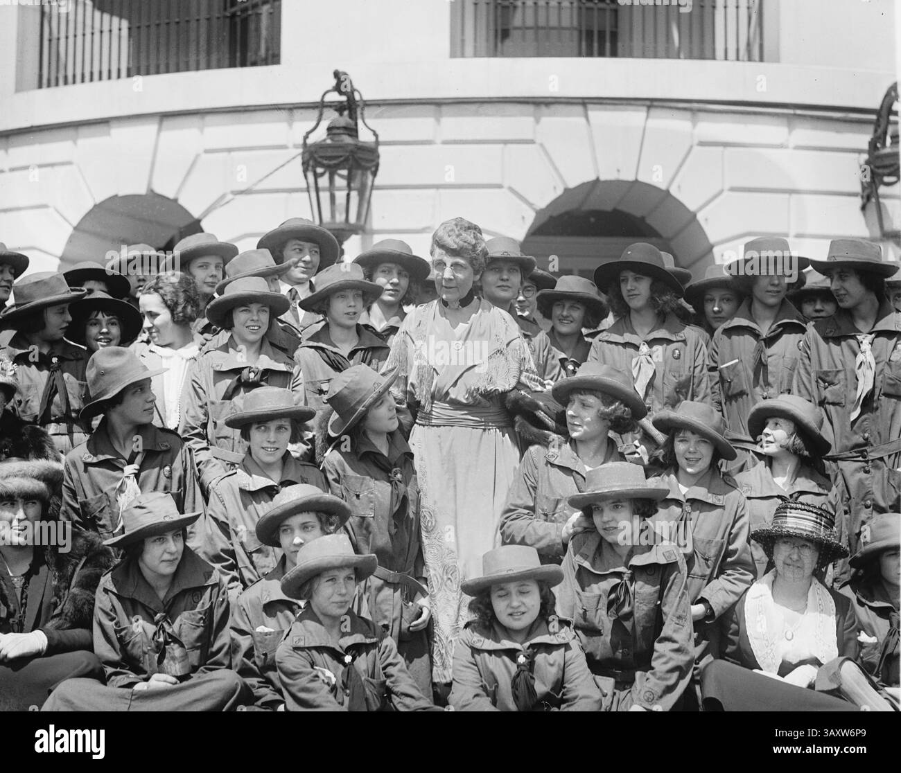 August 10, 2016 - First Lady Florence Harding with Girl Scouts at White ...